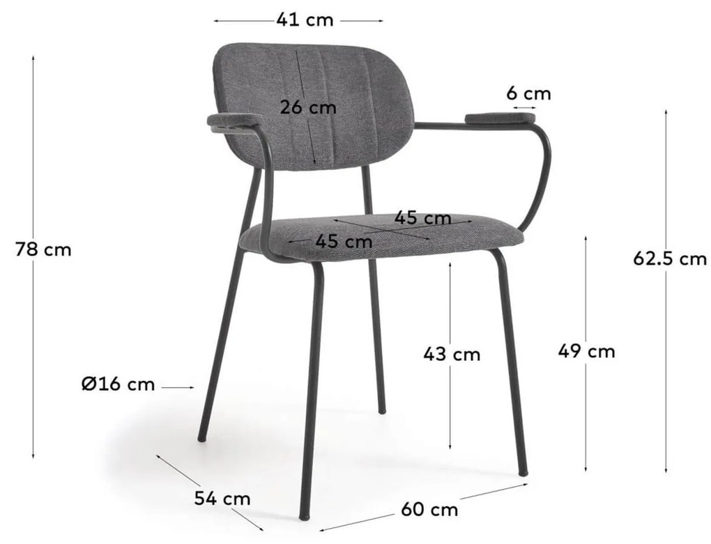 Jídelní židle tinaxa tmavě šedá MUZZA