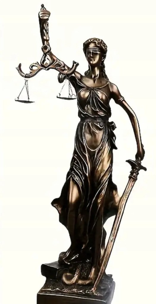 Temida figurka Dikom Bohyně Spravedlnosti Justitia 29 CM z pryskyřice dárek