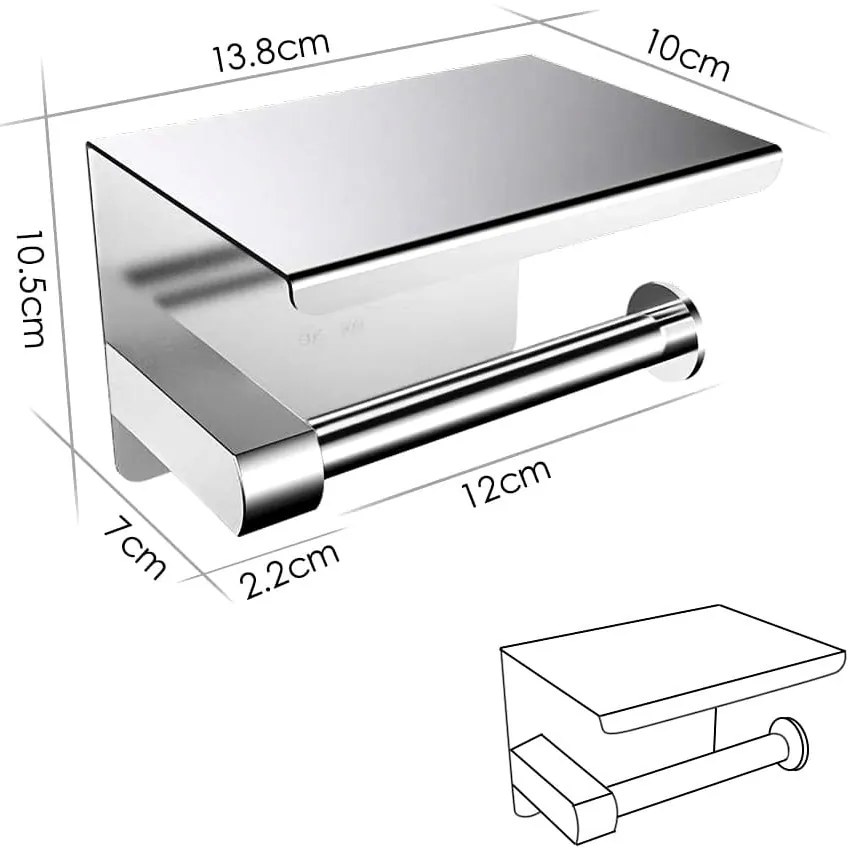 Camerazar Samolepící stříbrný držák na toaletní papír