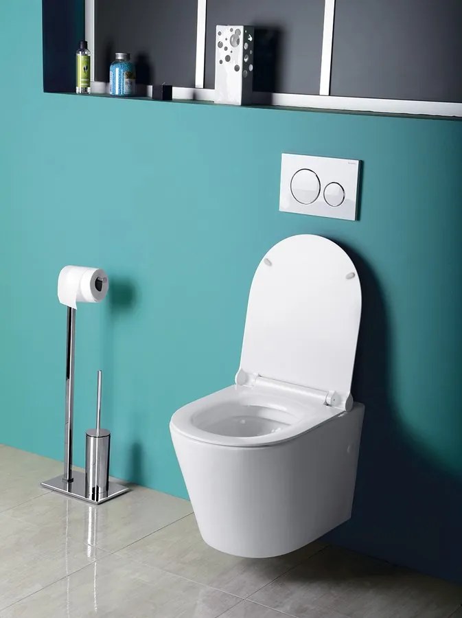 Sapho Sapho, PACO RIMLESS WC kombi mísa s nádržkou včetně splachovací soupravy, spodní/zadní, PC1012WR