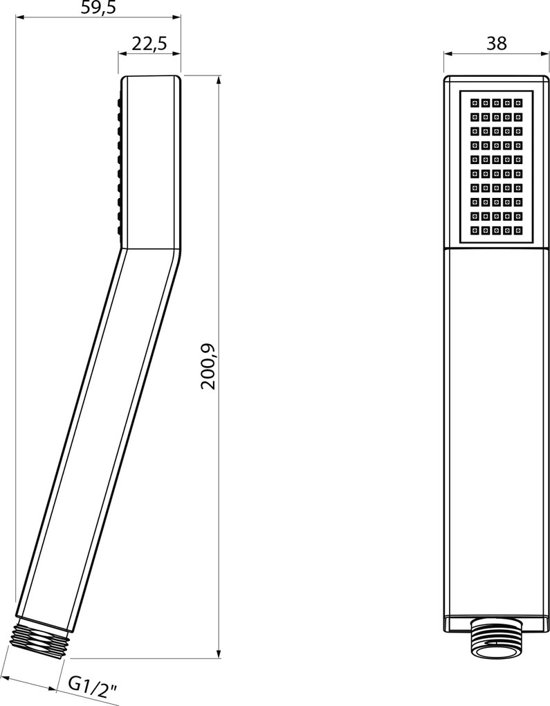 Sapho ruční sprcha jedna funkce 210 mm ABS chrom 1204-33