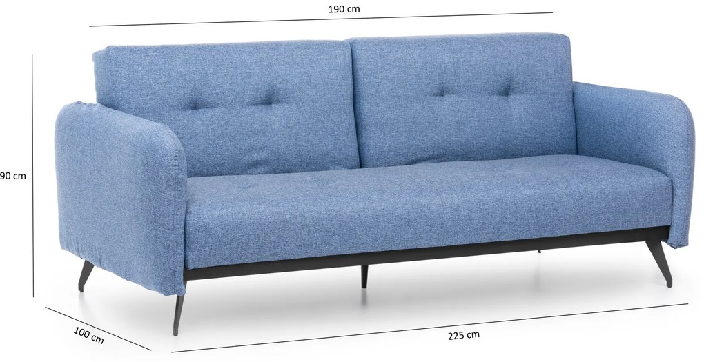 Hanah Home Rozkládací pohovka RON modrá 859FTN1368