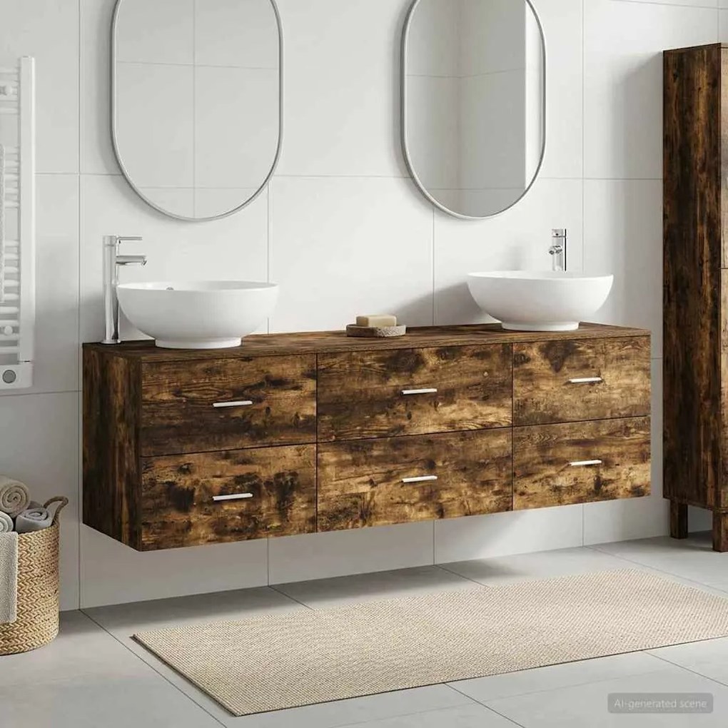 Sada koupelnového nábytku 3 ks Kouřový dub 49,5 x 44,5 x 65 cm 3405895