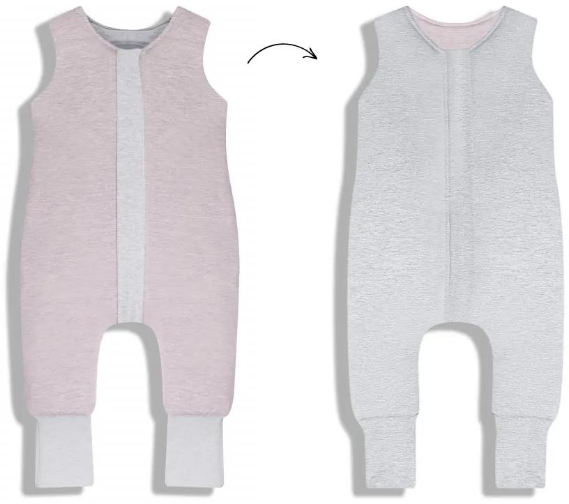 Sleepee Celoroční spací pytel s nohavicemi RŮŽOVÝ z bavlny Zvolte rozměr: S (1 - 2 roky)