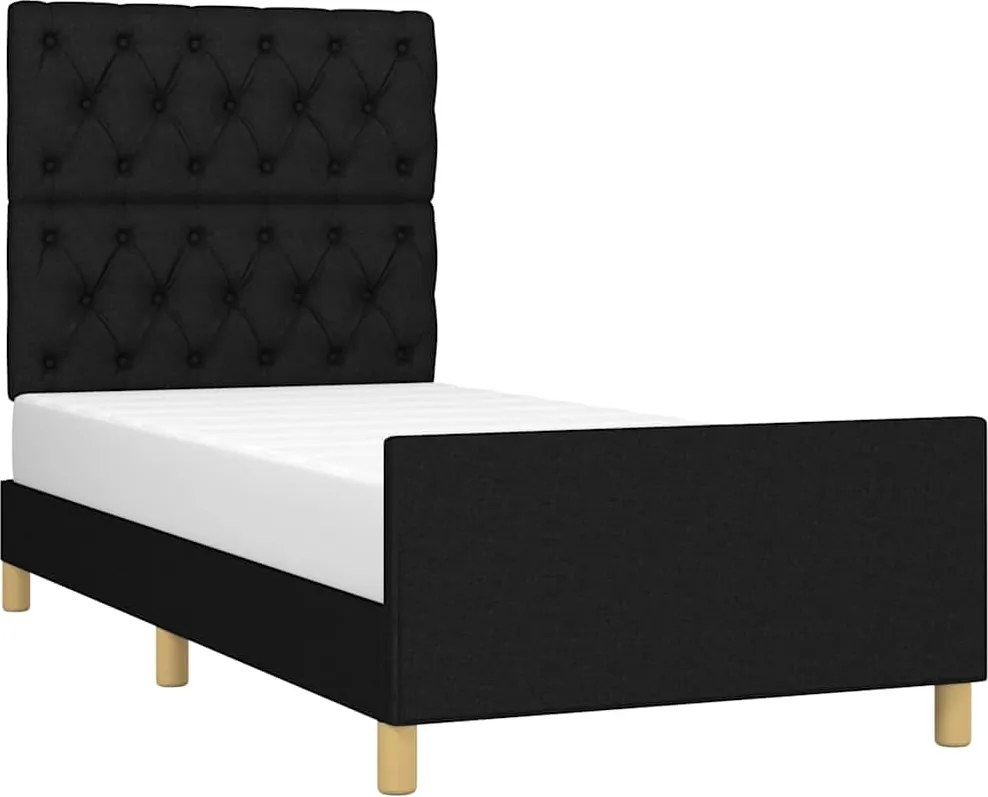 Rám postele bez matrace černá 80 x 200 cm textil 3125254
