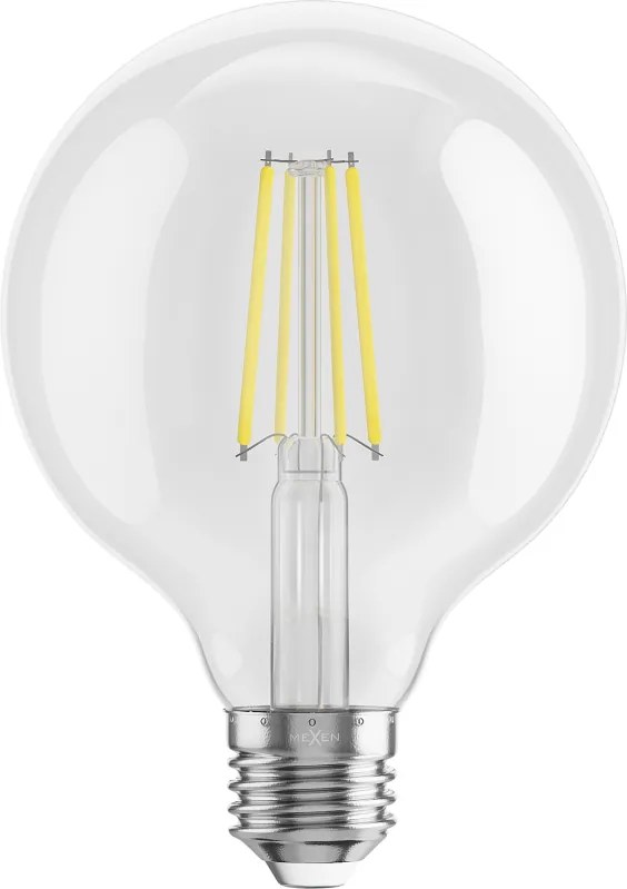 Mexen Vintis, LED žárovka E27, G95, 8W, Neutrální - 4000K, 1055 lm, čirá - L157-E27-0840-00