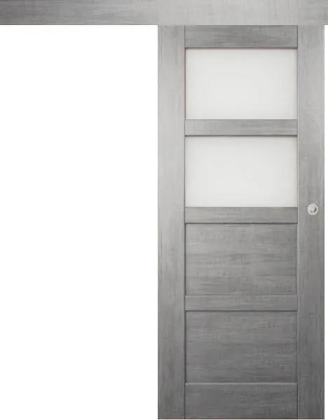 posuvné interiérové dveře na stěnu vasco doors PORTO model 3 Průchozí rozměr: 70 x 197 cm, Orientace dveří: Levé dveře, Dekor: Dub přírodní