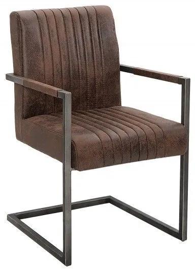 Deflee židle BIG ASTON BROWN ZDL37315mikrovlákno,  kovová základna  55 cm x 90 cm x 65 cm