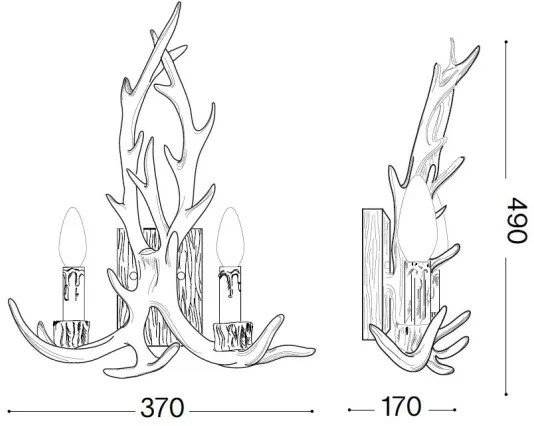 Ideal Lux - Nástěnné svítidlo CHALET 2xE14/40W/230V paroží
