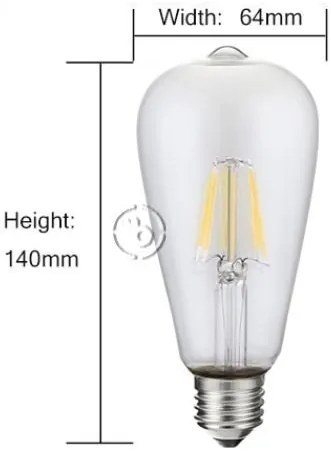 Retro Edison žárovka v LED provedení ST64 8W 1010lm
