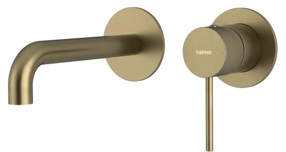 Sapho Sapho, ULTRAMIX 2-prvková podomítková umyvadlová baterie, hubice 20cm, zlato mat, UT018G