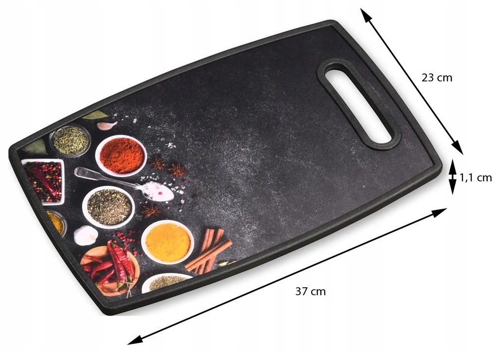 Prkénko na krájení SPICES 37x23 cm černé