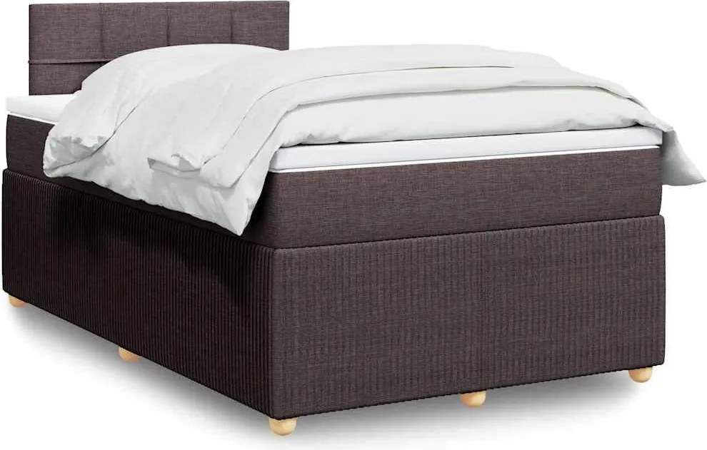 Box spring postel s matrací tmavě hnědá 120x200 cm textil 3287426