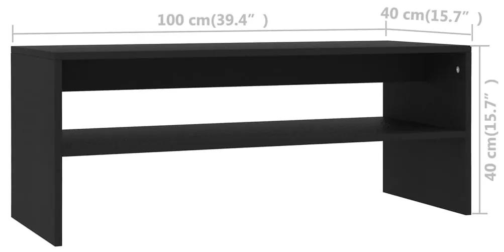 Konferenční stolek černý 100 x 40 x 40 cm dřevotříska - Default Title