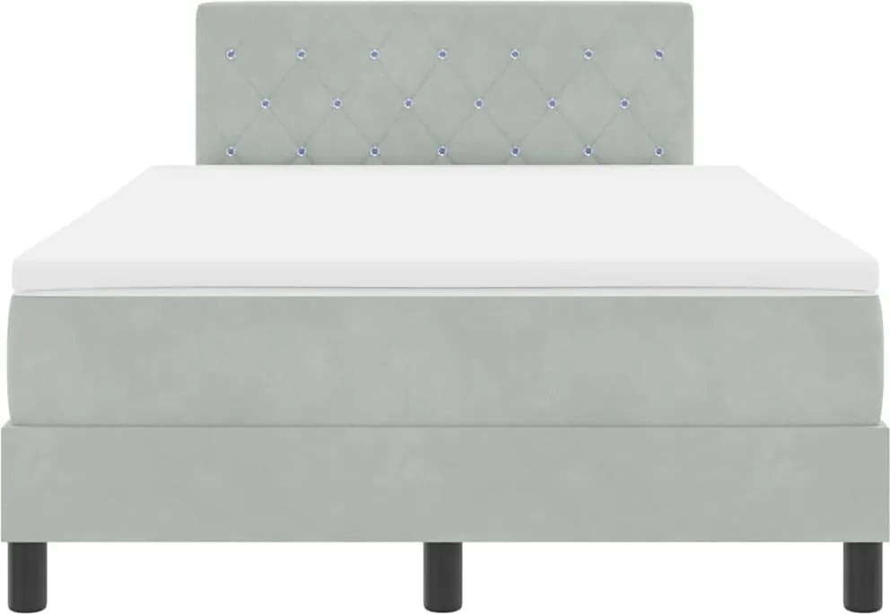 Postel s boxspringem s matrací Světle šedá 120 x 190 cm samet 3339092