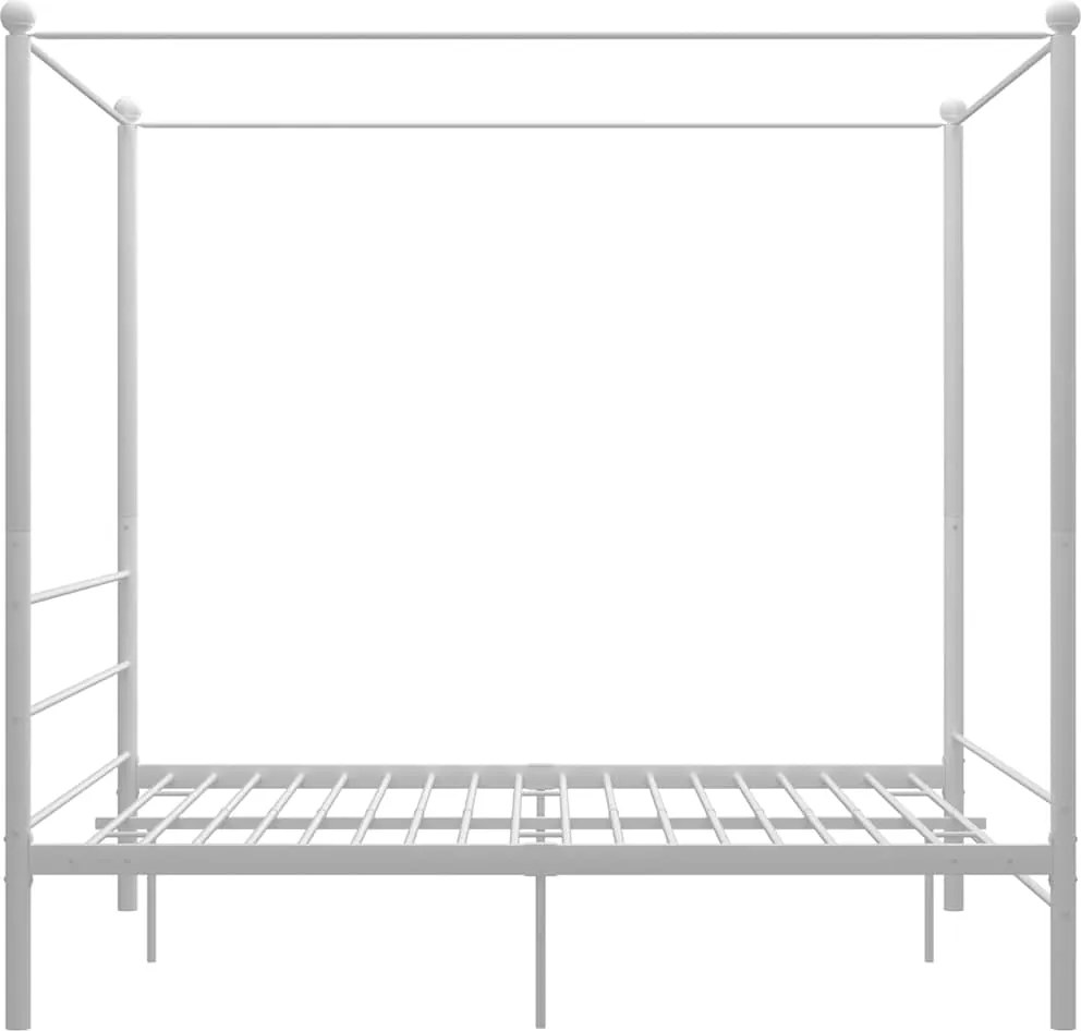 Rám postele s nebesy bílý kovový 160 x 200 cm 325064