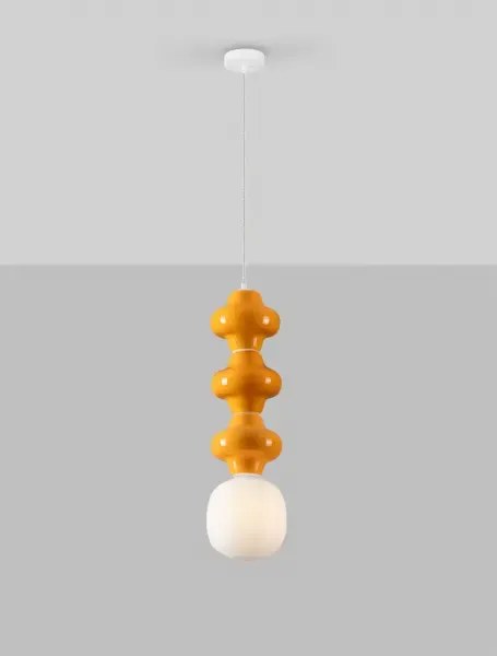Oranžovo-bílý designový lustr Clio
