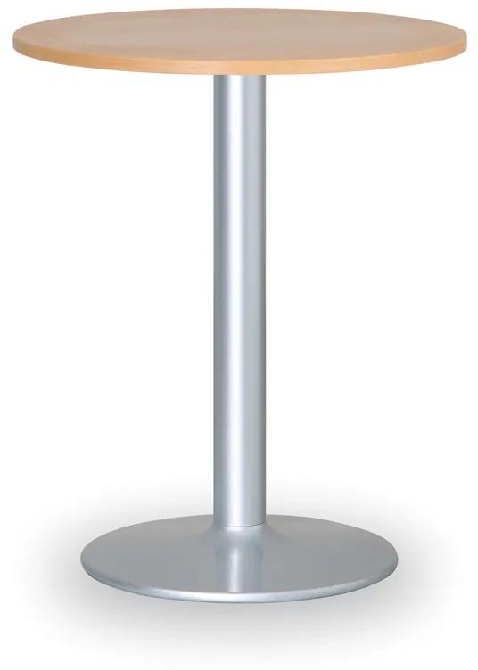 B2B Partner Konferenční stolek Filip II, kruh 800 mm, šedá podnož, deska třešeň