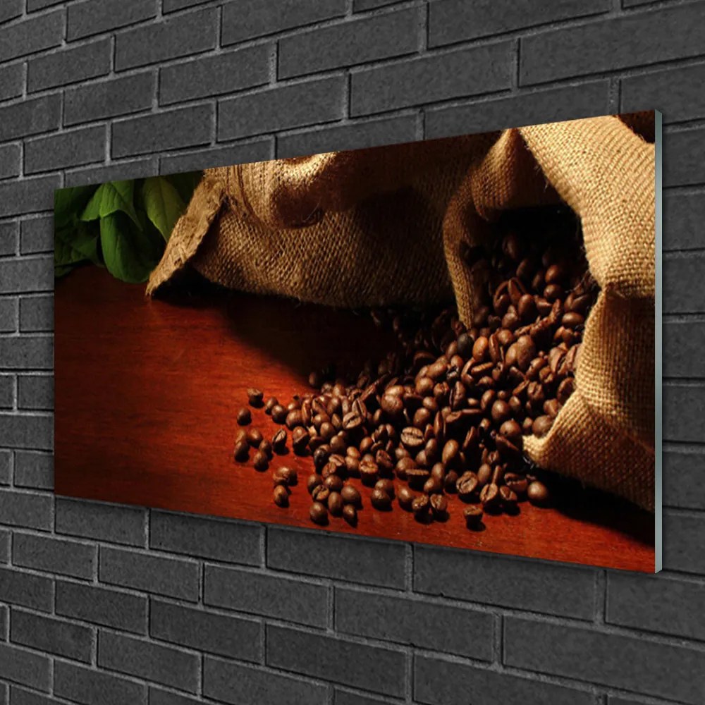 Obraz na skle Káva Zrnka Kuchyně 100x50 cm
