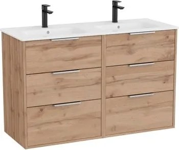 Roca Optica koupelnová skříňka s dvojumyvadlem 120x75,7x45,5 cm dub OPT1203ZO
