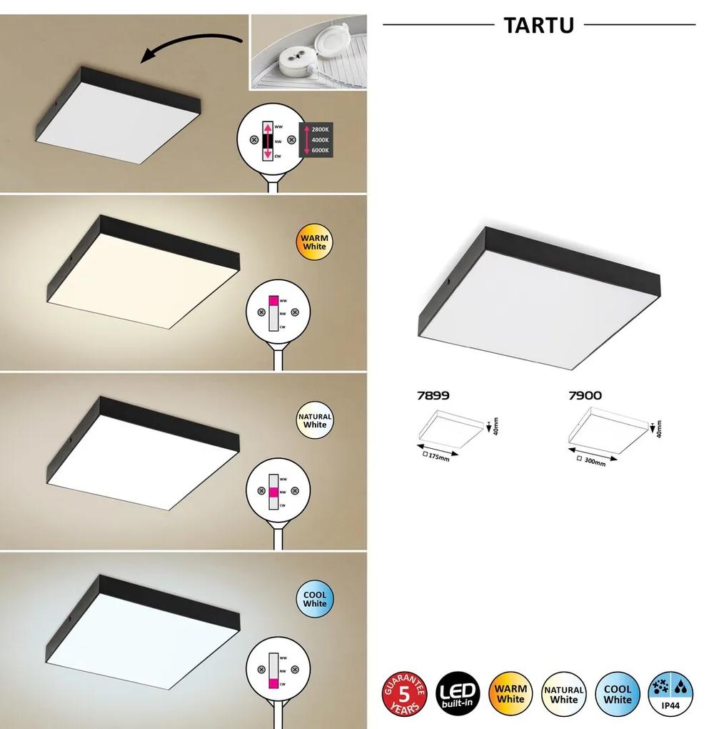 Rabalux LED venkovní stropní svítidlo TARTU 18W | 1800lm | 2800-6000K CCT | IP44 - černá