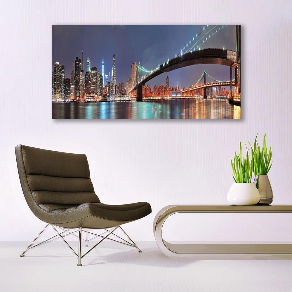 akrylový obraz Město Most Architektura 120x60 cm