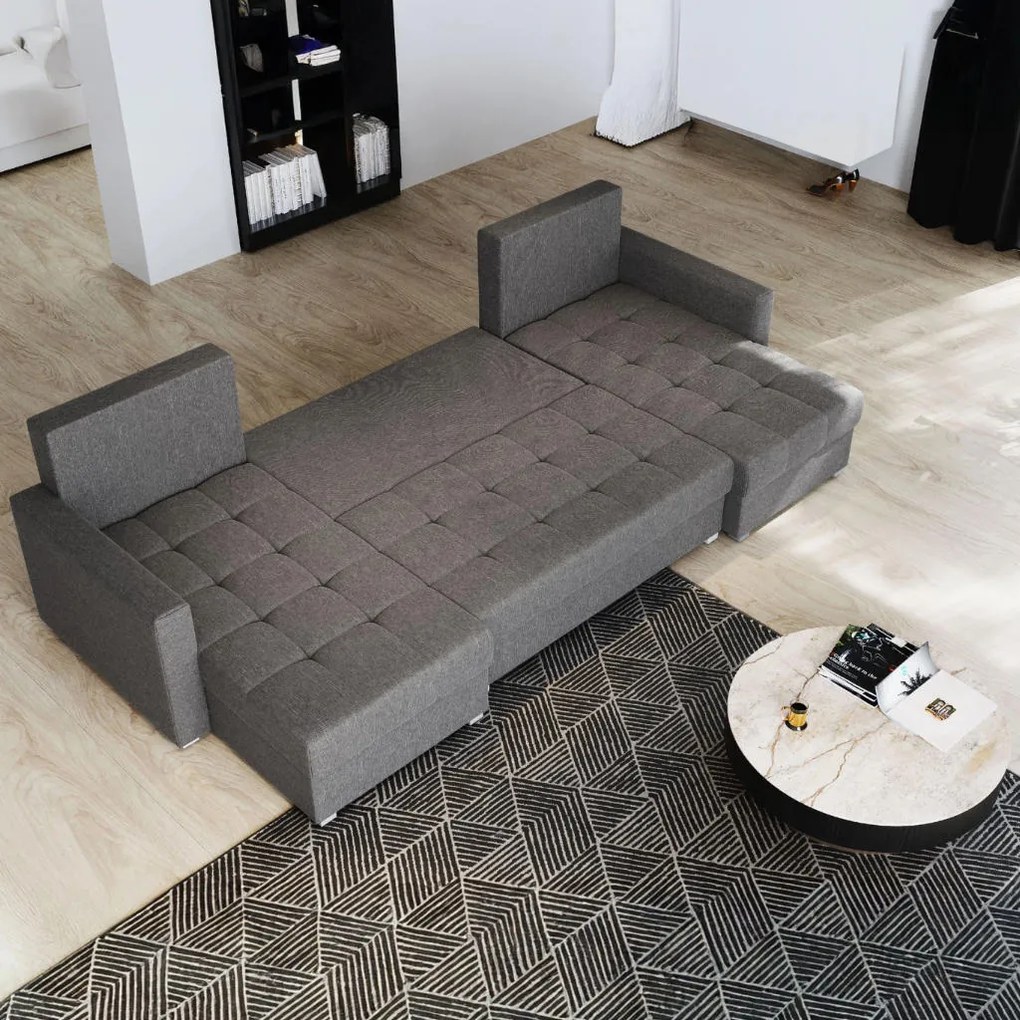 PRM Rohová sedačka NIVA do U, 298 cm Barva látky: Grafit (Sawana 14)