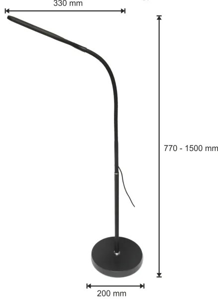 LED Stmívatelná lampa 3v1 LED/10W/230V 3000/4000/6000K CRI 90 černá