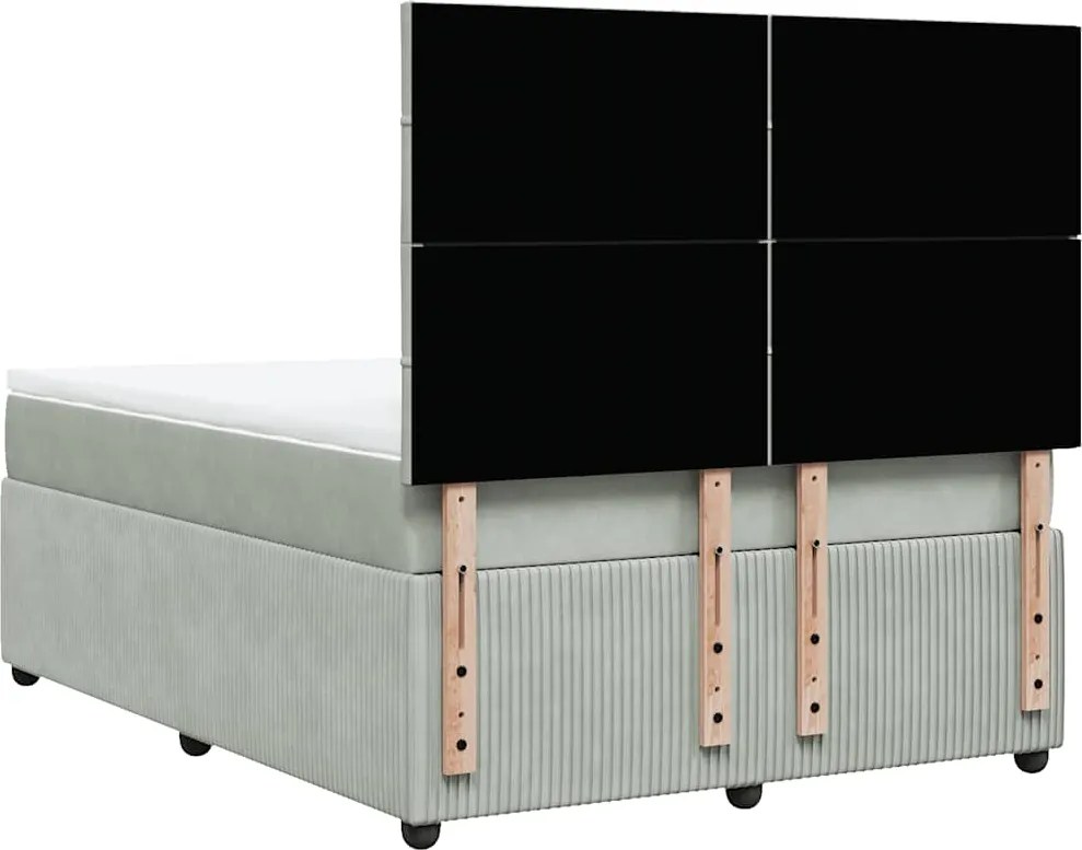 Box spring postel s matrací světle šedá 140x200 cm samet 3292358