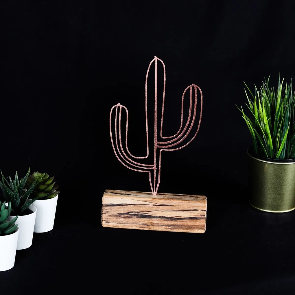 Kovová dekorace Cactus Mini 24 cm bronzová