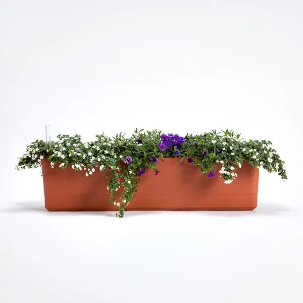 Samozavlažovací truhlík Berberis terakota/slonová kost 80 cm