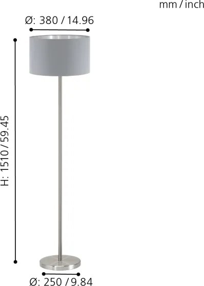 Eglo 95173 - Stojací lampa MASERLO 1xE27/60W/230V