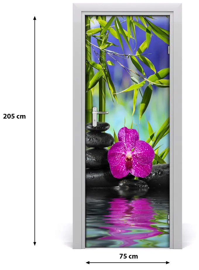 Fototapeta samolepící Orchidej a bambus 75x205 cm