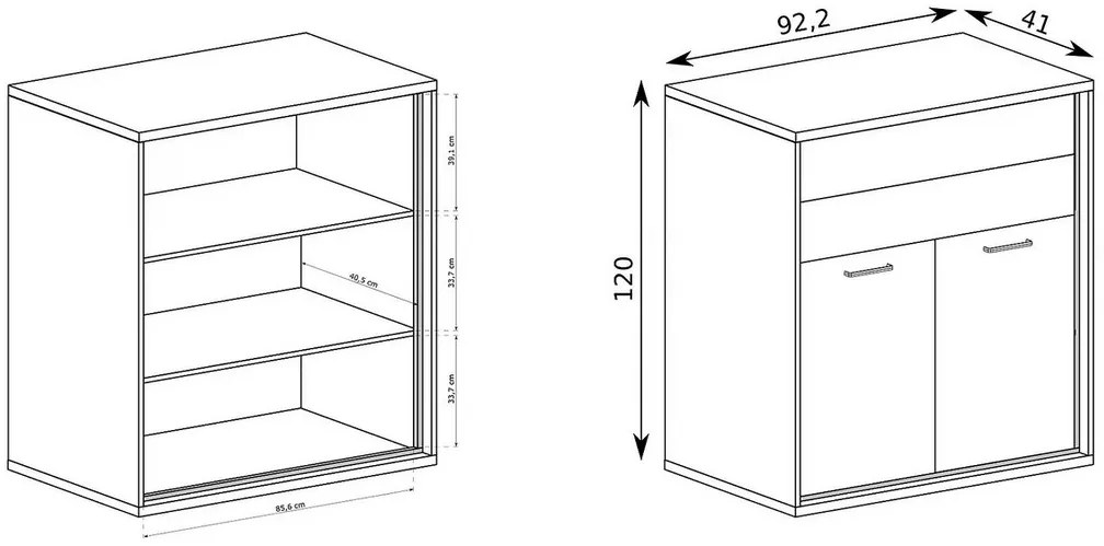 Casarredo Komoda 2D2S PILETAS M-6 dub hickory