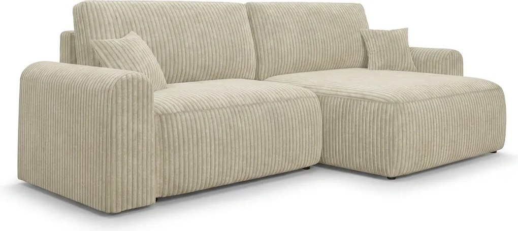Rozkládací oboustranná sedací souprava do L NORDEN TILIA 250x140 cm, krémová