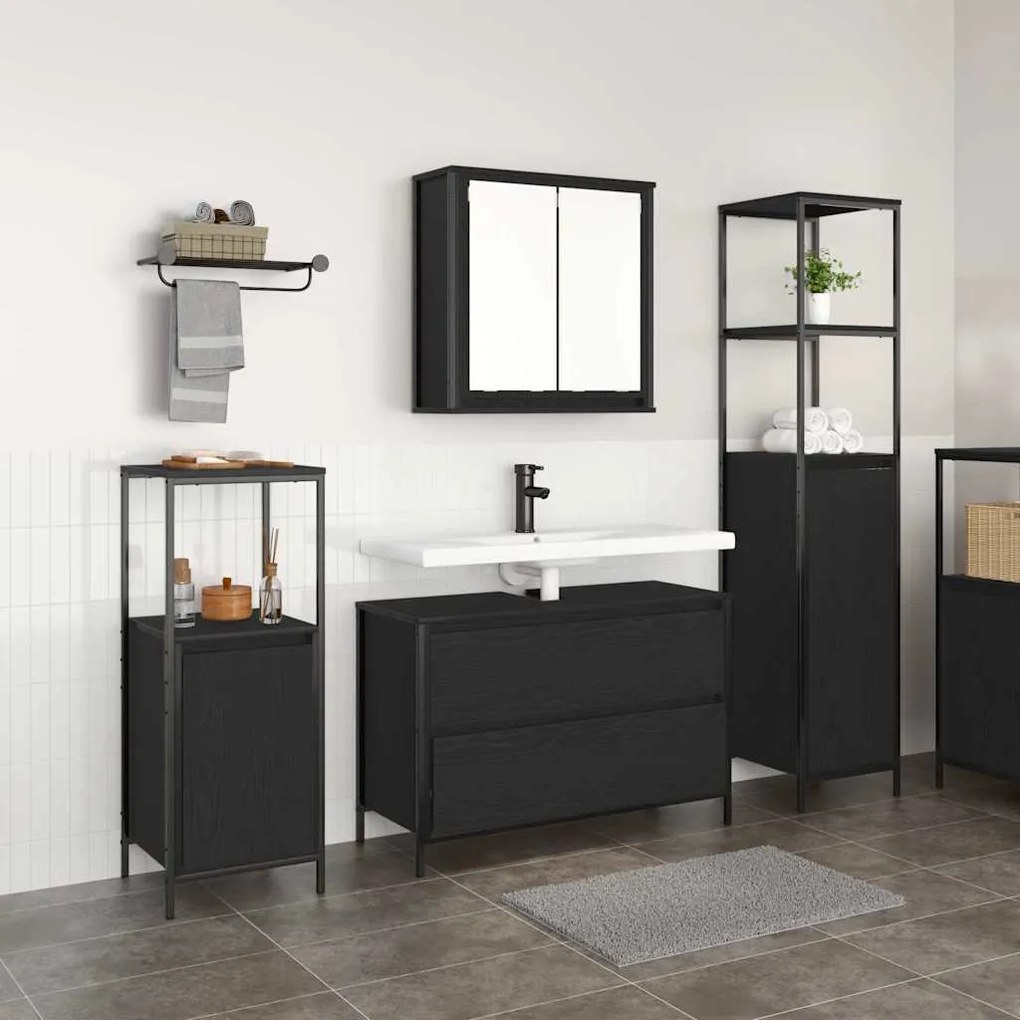 Sada koupelnového nábytku 3 ks Černý dub 90 x 34,5 x 60 cm 3328359