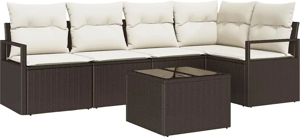 Set pohovek 6 ks Hnědá polyratan 3346388