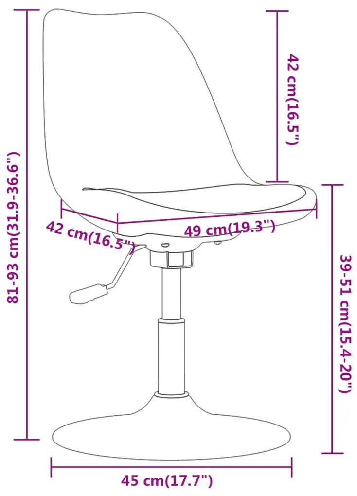 Otočné jídelní židle 4 ks tmavě hnědé textil - Default Title