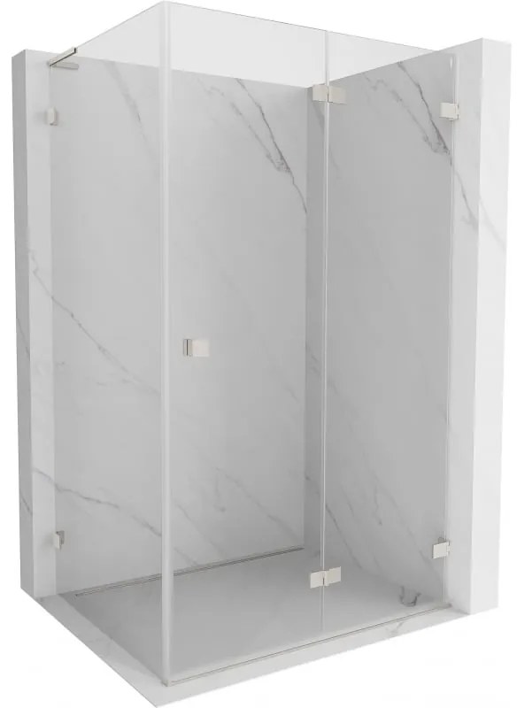 Mexen Lunar-F L, pravý sklápěcí sprchový kout 95 x 90 cm, 8mm čiré sklo, ocelový profil, 836L-095-090-97-00-P