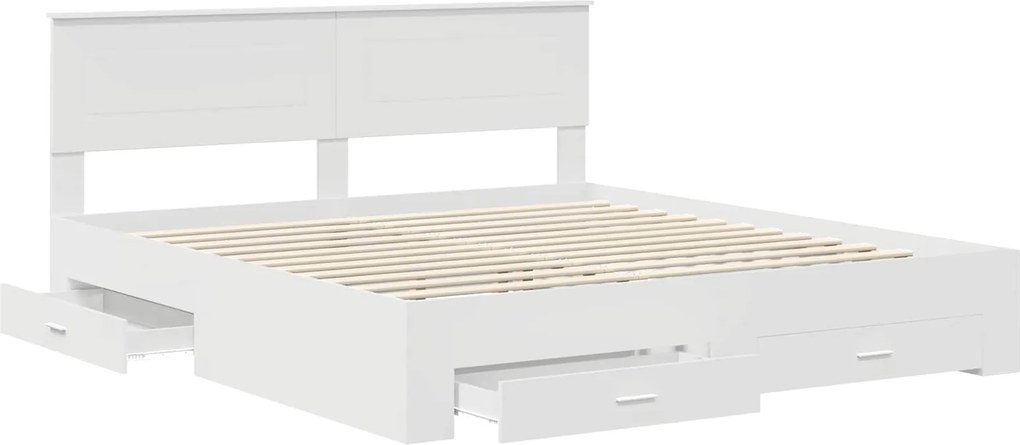 Rám postele se zásuvkou Bílá 180 x 200 cm Kompozitní dřevo 3408229