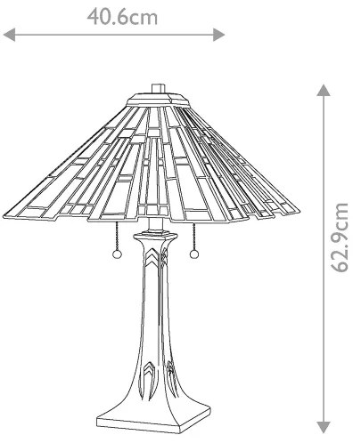 Quoizel QZ-MAYBECK-TL - Stolní lampa Tiffany MAYBECK 2xE27/60W/230V