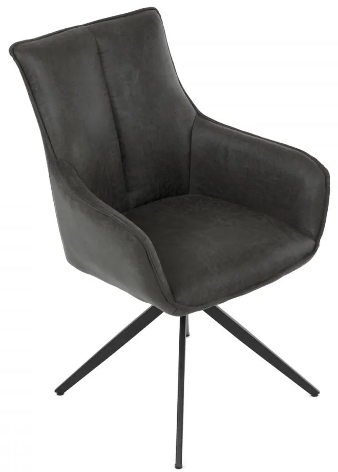 Jídelní židle šedá látka, otočný mechanismus 360°, černý kov DCH-355 GREY2