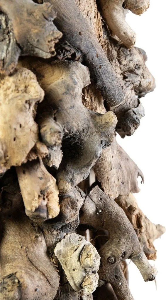 Vánoční dekorace stromek z kousků dřeva na podstavci XXL – 35*35*160 cm