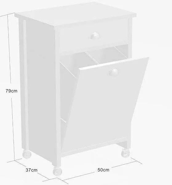 Kuchyňský regál na kolečkách, dub sonoma, 50 x 37 x 79 cm, KESPER