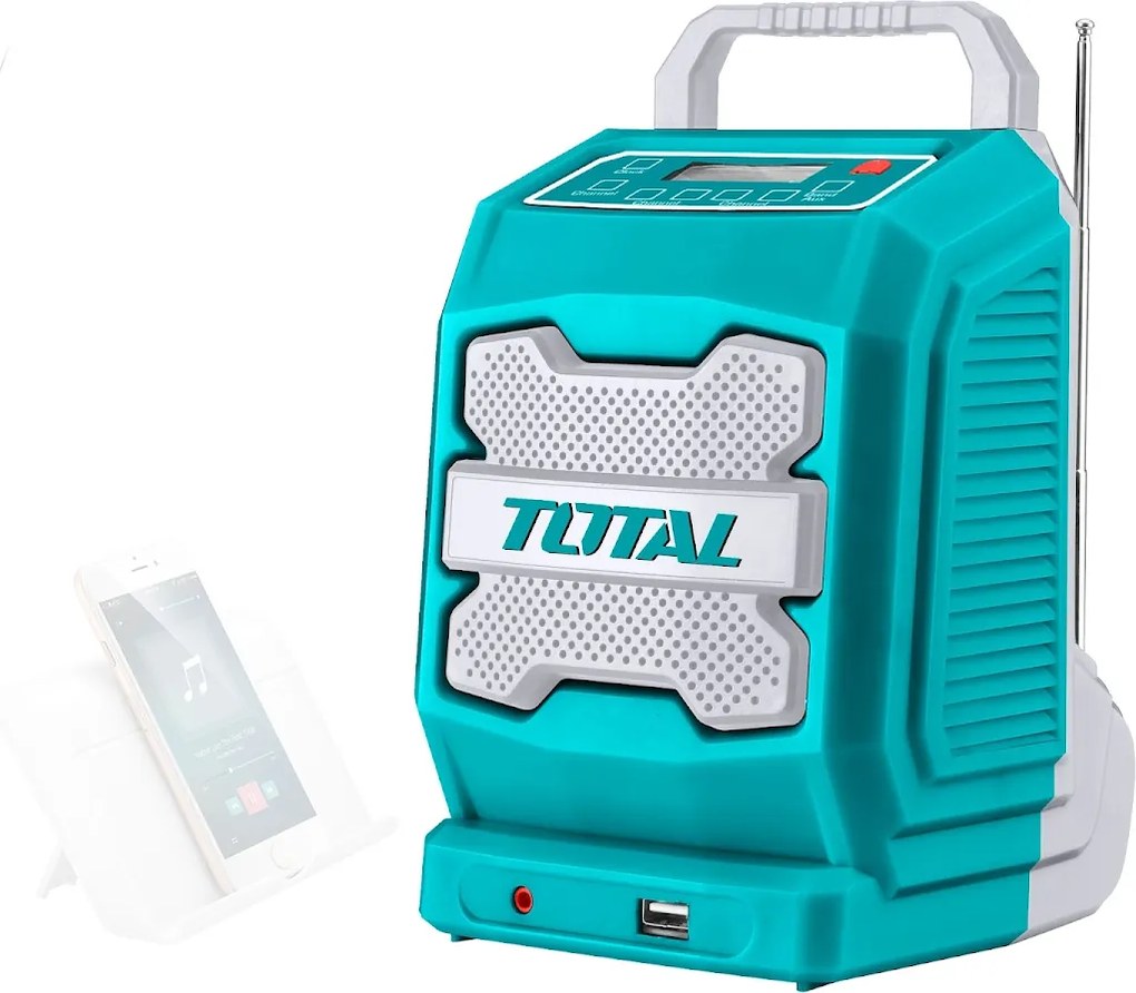 TOTAL Rádio AKU, 20 V Li - ion, 2000 mAh, bez baterie a nabíječky, industrial TJRLI2001