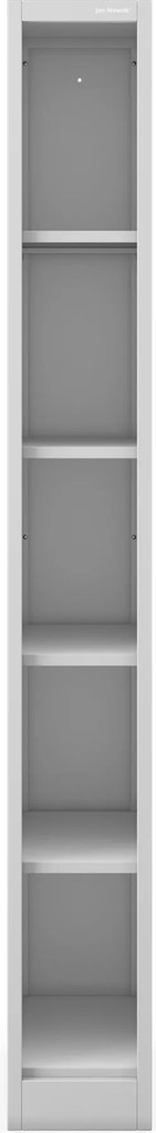 Úzký kovový archivační regál na dokumenty šedý, 250x1950x450 mm: TIM