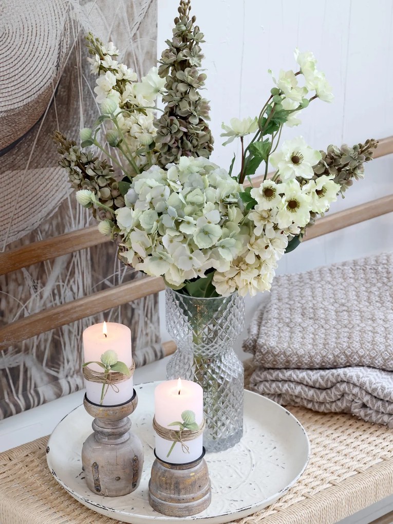 Dekorace umělá krémová květina Hortenzie Hydrangea cream - 85 cm