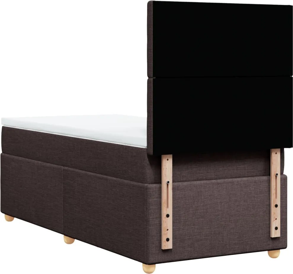 Box spring postel s matrací tmavě hnědá 80x200 cm textil 3291124