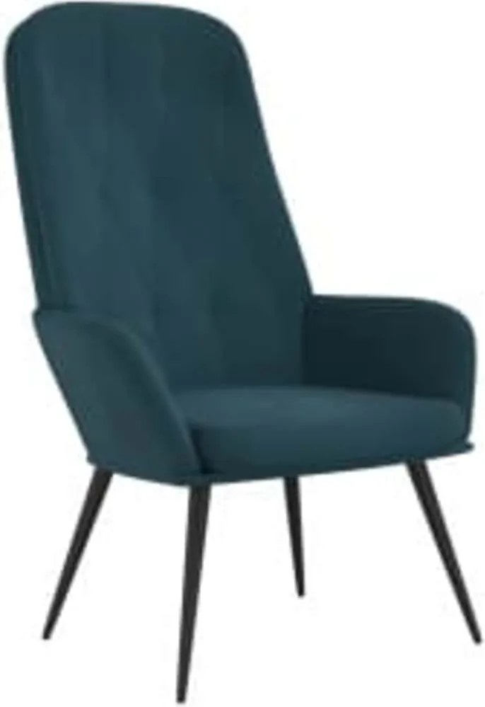 Relaxační křeslo s podnožkou modré samet 3097629