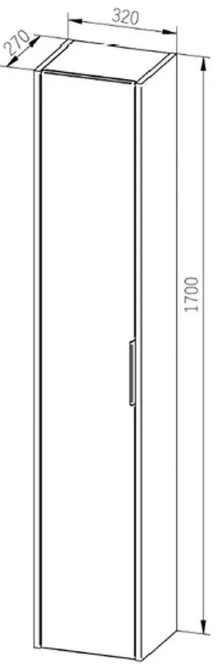 Mereo Mereo, Vigo, koupelnová skříňka vysoká 170 cm, levé nebo pravé otevírání, bílá, dub, CN330